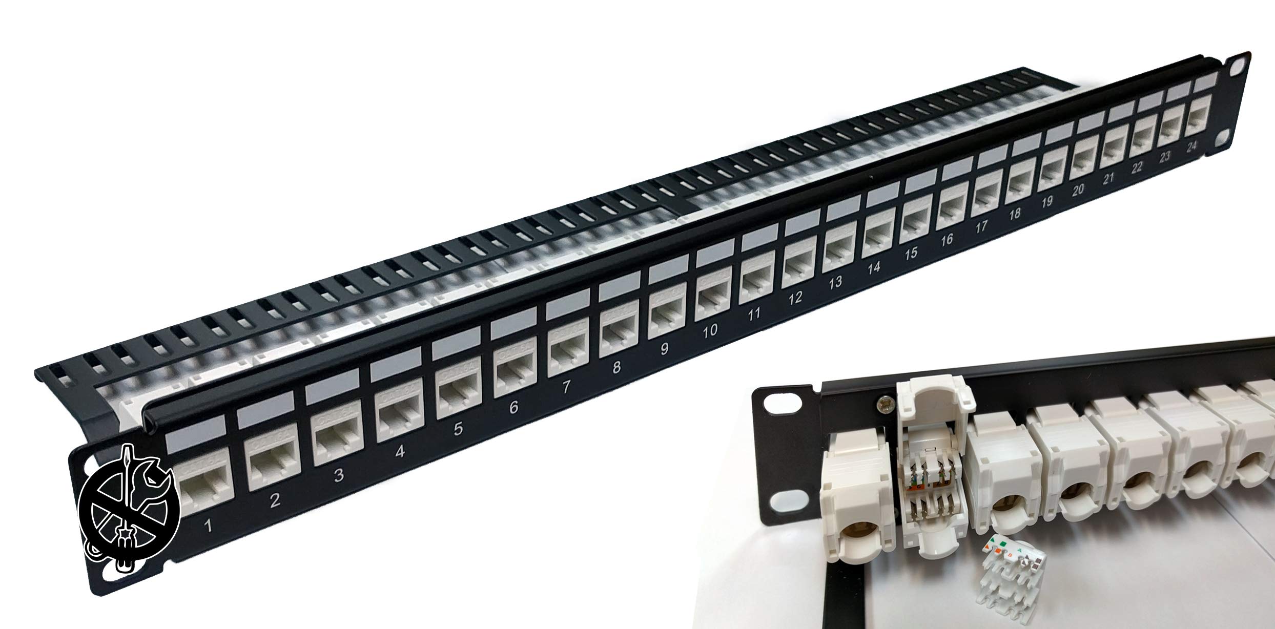 Mua Electriduct 24-Port CAT6A Unshielded 1U Patch Panel 19-Inch Loaded ...