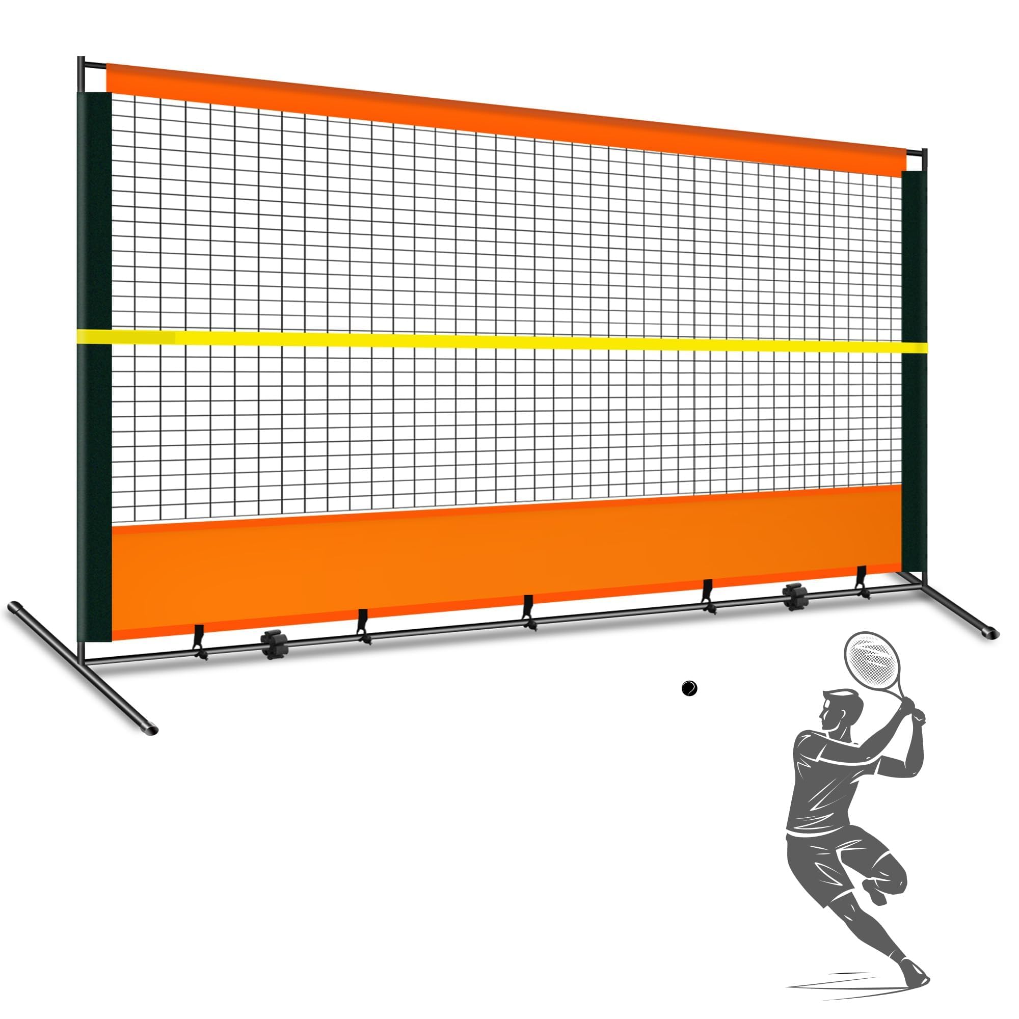 ORIENGEAR Tennis Rebound Practice Wall - 12ft x 6ft Rebounder Net for ...