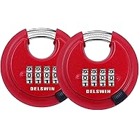 DELSWIN 4-Digit Disc Combination Lock Outdoor - Heavy Duty Combination ...