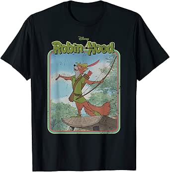 Amazon.com: Disney Robin Hood Retro T-Shirt: Clothing