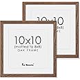 Amazon.com - Solid Oak 10”x10” Picture Frame Matted to 8”x8”, 10x10 Wood Frame for Wall, Square ...