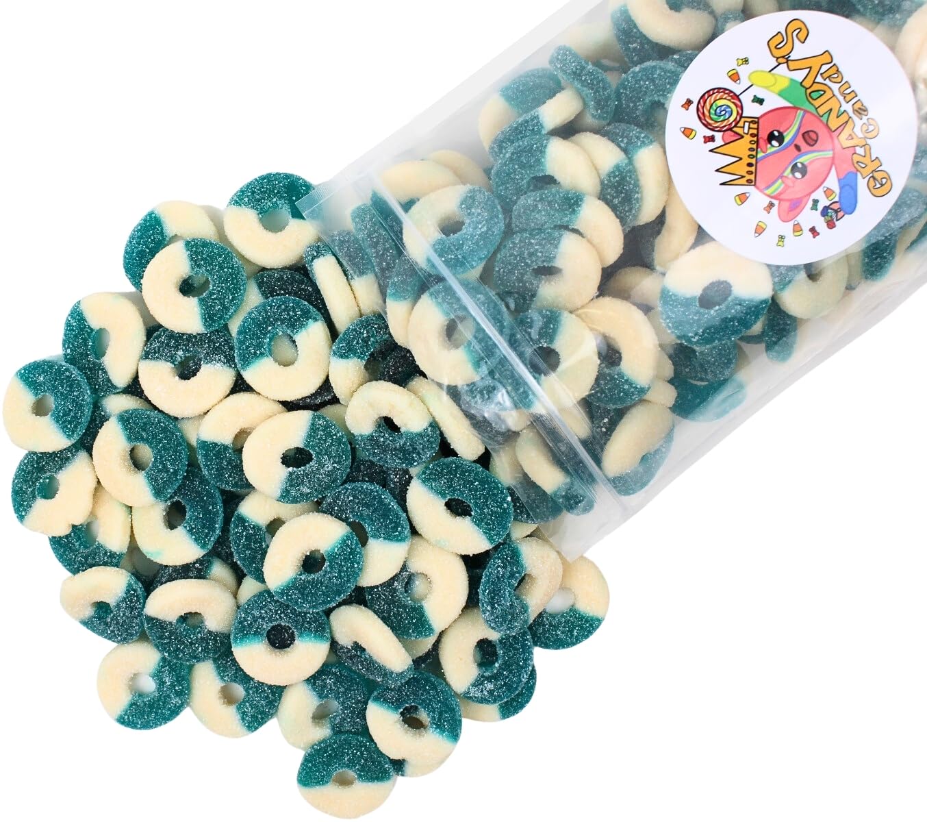 Mua Blue Raspberry Gummi Rings- Soft, Chewy, Sugar Dusted Candy (8 Oz ...