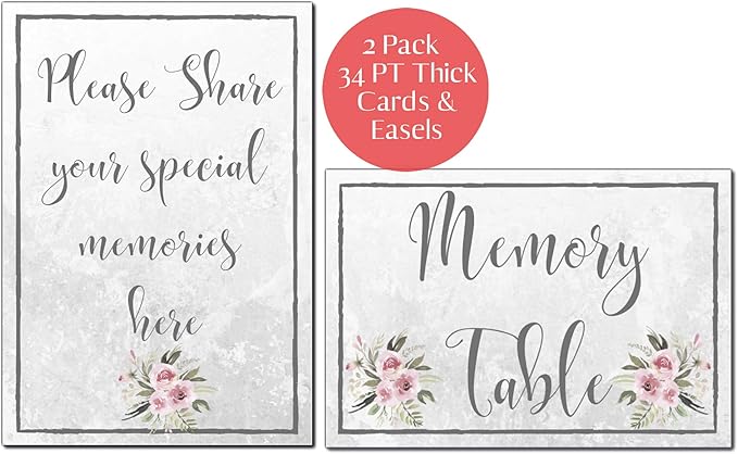 Elcer Funeral Memory Table Sign | Share Your Special Memories Sign ...
