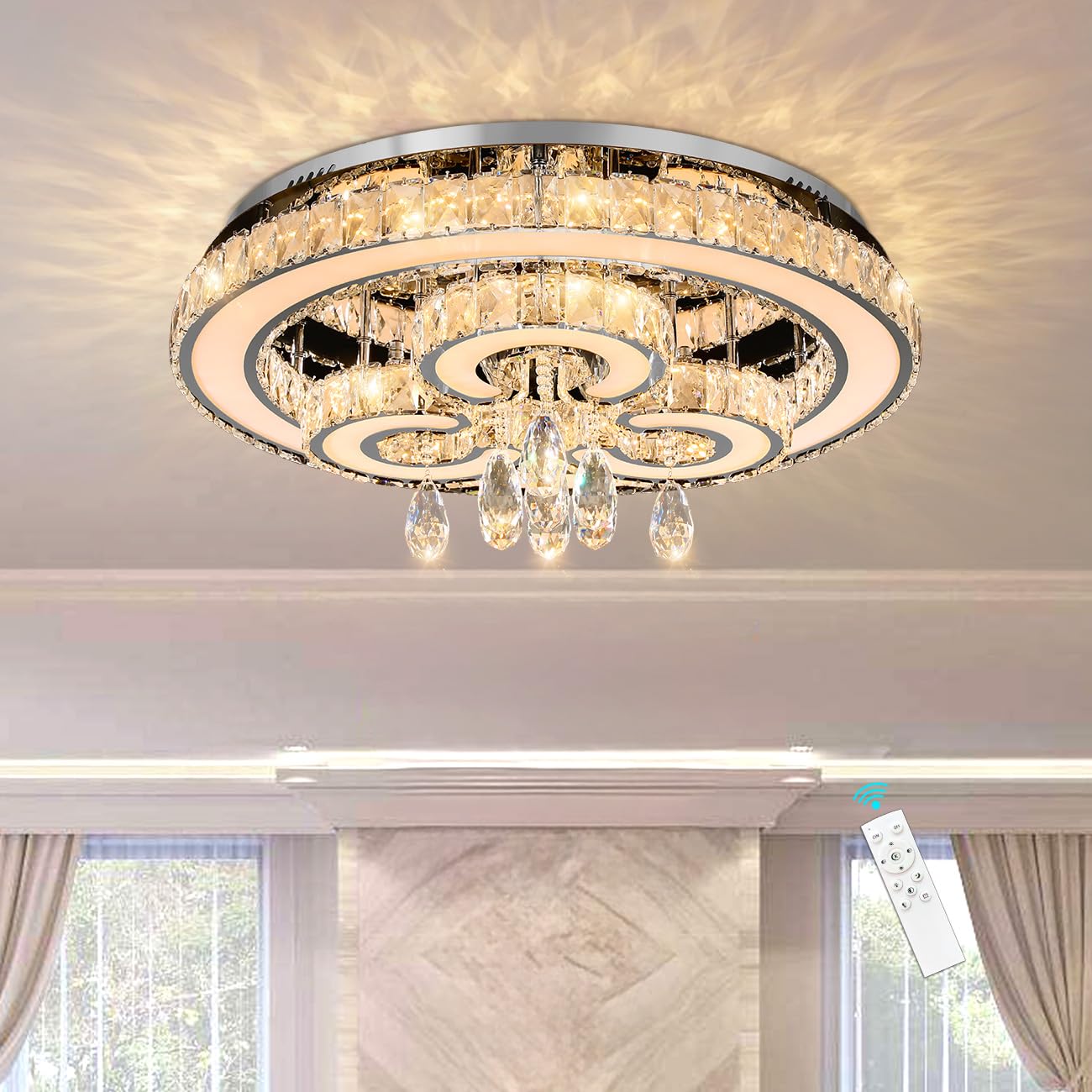 HAIXIANG Modern Glam Chandelier LED Crystal Light Interior Luxury ...