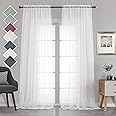 Amazon.com: Chyhomenyc Extra Long White Sheer Curtains 120 Inches Long ...
