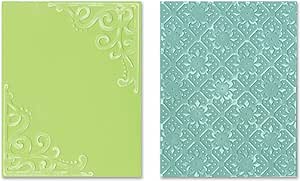 Amazon.com: Sizzix Textured Impressions Embossing Folders 2PK - Corners ...