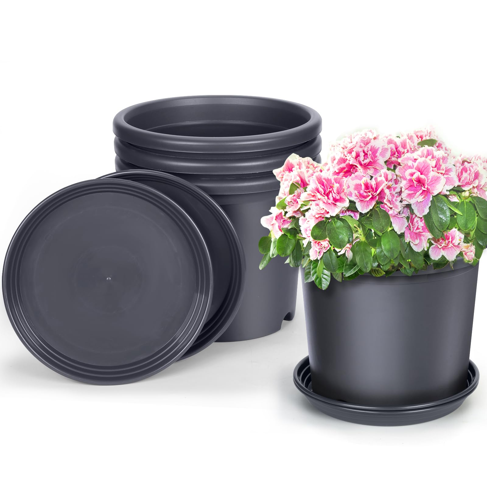 YOPIKUU Large Planter Pots 5 6 7 8 10 Inch, 4 Pack Big Plant Pots ...