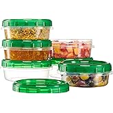Amazon.com: PLASTICPRO 12 Pack Twist Cap Food Storage Containers with Clear Screw on Lid- 8 oz ...