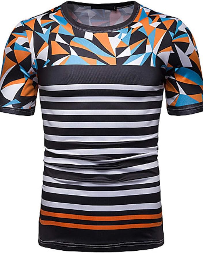 Morning Playera Casual para Hombre, diseño de Rayas geométricas: Amazon ...