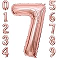 Amazon.com: Rose Gold 7 Number Balloons,40 Inch Big 7 Balloon Numbers ...