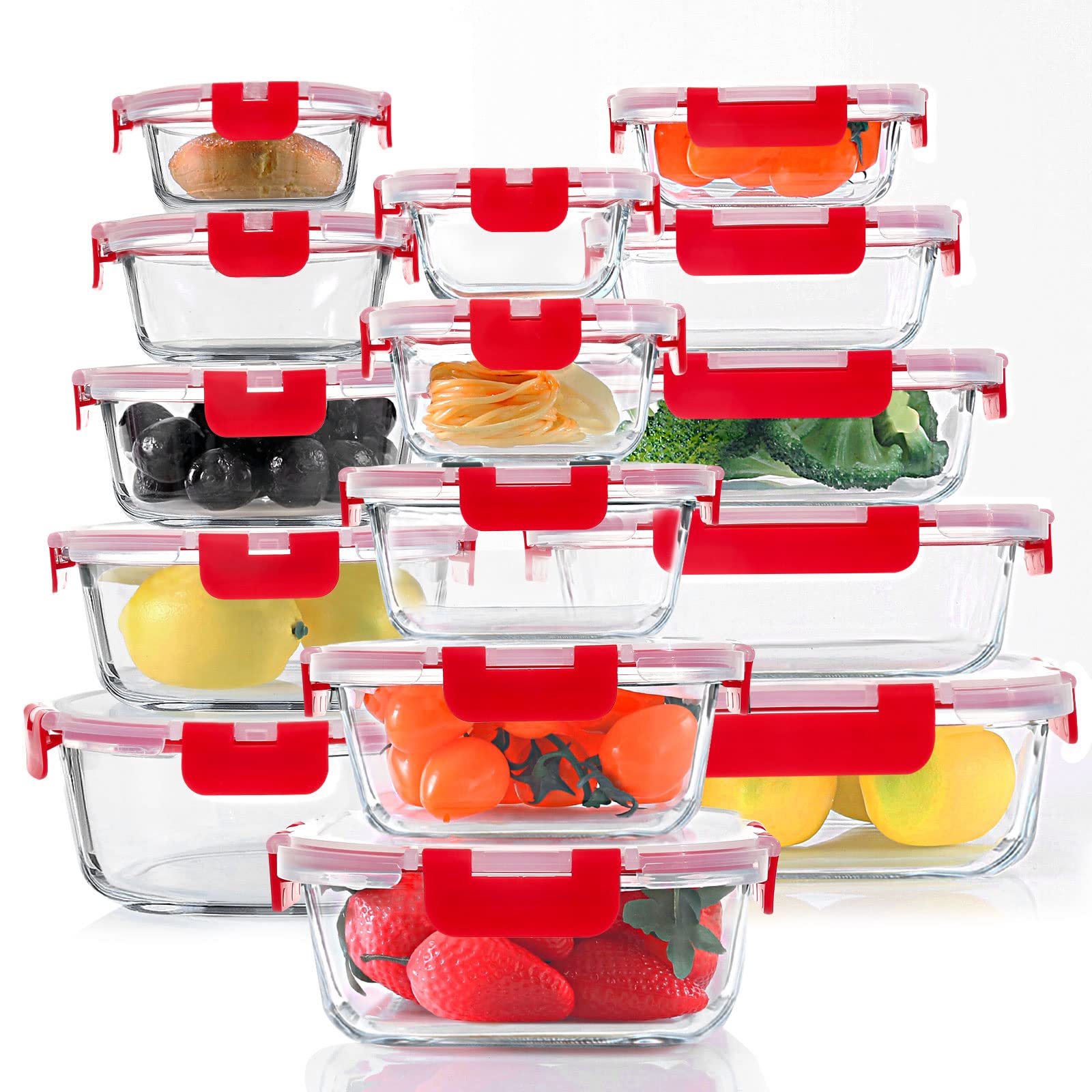 *Damaged by box cutter see picture KOMUEE 30 Pieces Glass Food Storage ...