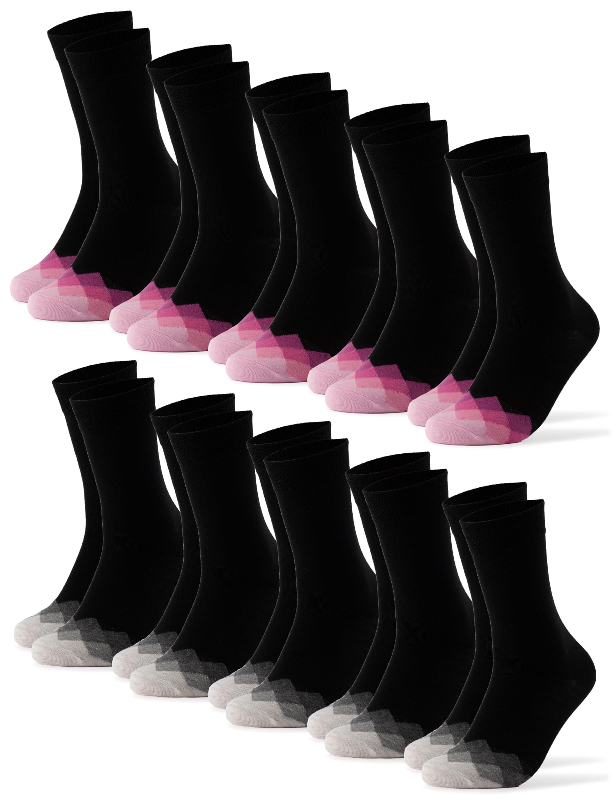 Occulto Women Thin Cotton Socks Pack of 10 (Model: Evelin) Pink Grey 8-11 for sale | North Las ...