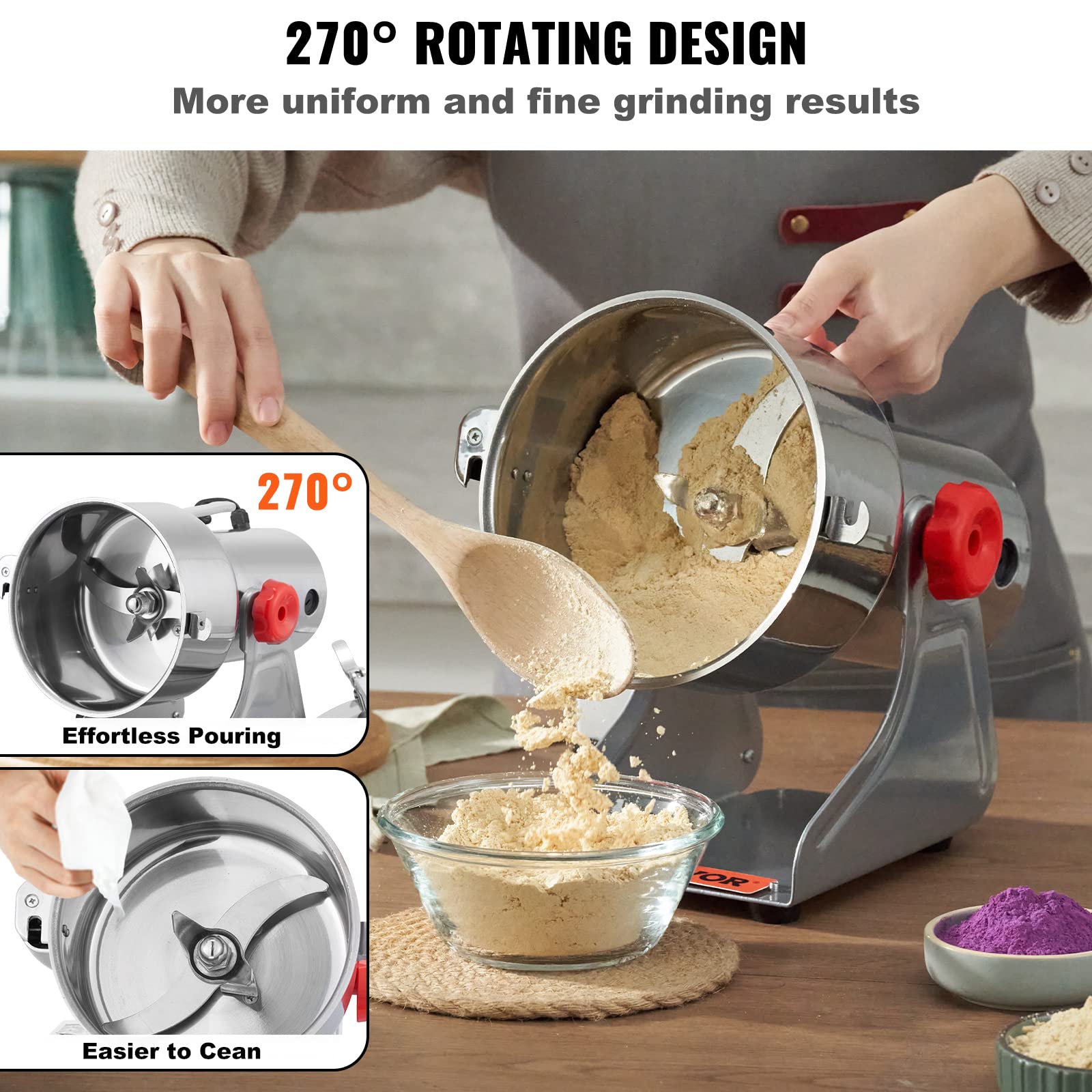 Mua VEVOR Portable Grain Mill 2500 g Grinder 3750 W, Multifunctional ...
