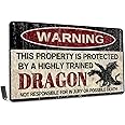 Amazon.com: Vintage Dragon Metal Sign Warning This Property is ...
