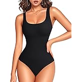 Amazon.com: MANGOPOP Women's Tank Top Bodysuit Scoop Neck Sleeveless Body suit Sexy Backless ...