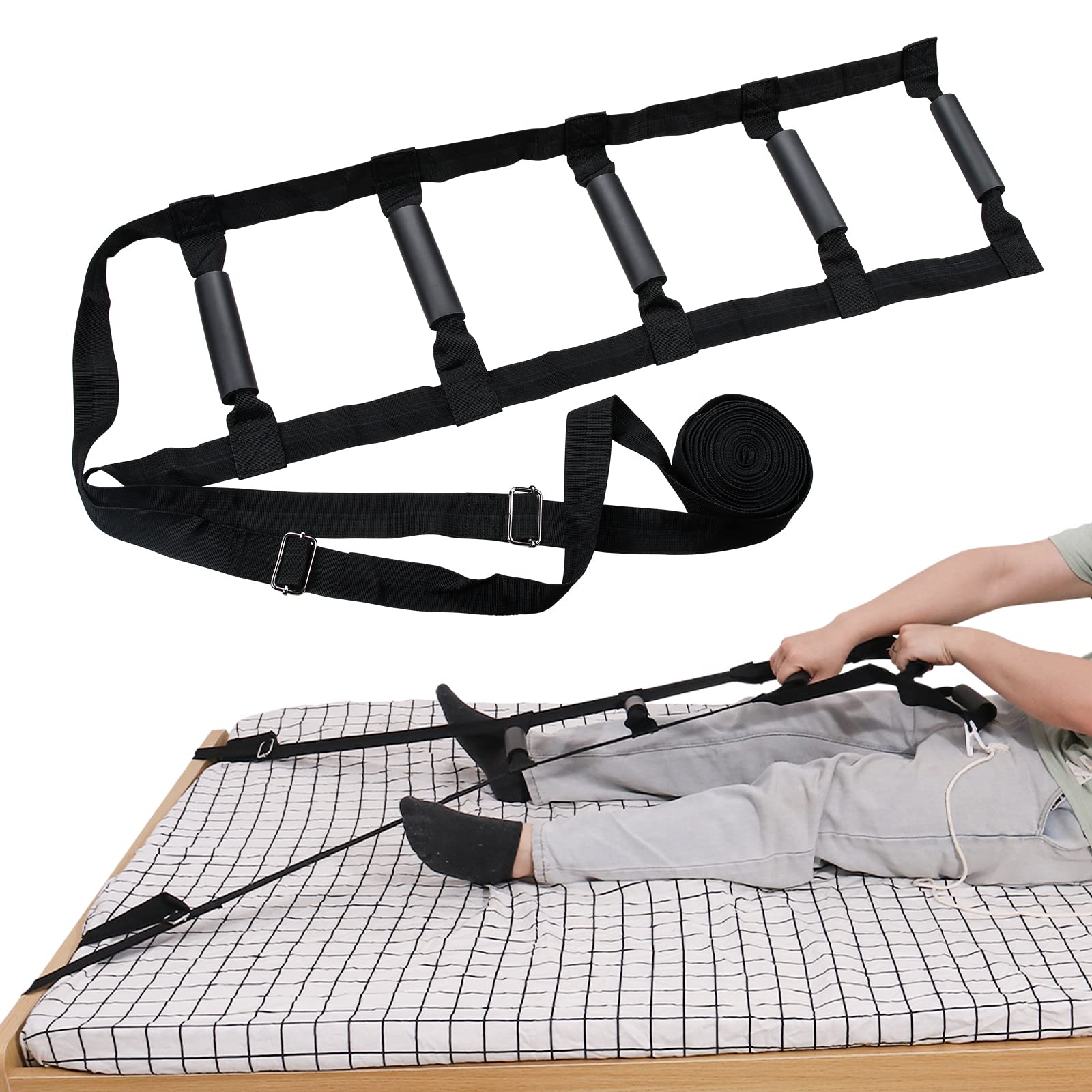 Bed Ladder Assist 160 Inch, Munzong Black Pull Up& Sit Up Assist Device ...