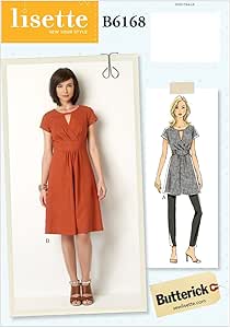 Amazon.com: Butterick Patterns B6168 A5 Misses' Keyhole Tunic and Dress ...