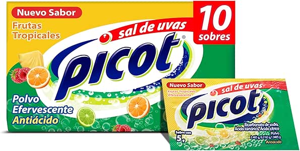 Picot Antiácido Sal De Uvas Picot Polvo Efervescente Sabor Frutas Tropicales, Caja Con 10 Sobres ...