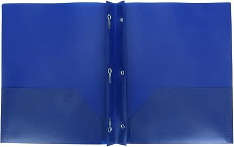 Amazon.com : Plastic Folder with Prongs 2 Pocket - (Blue) : Office Products