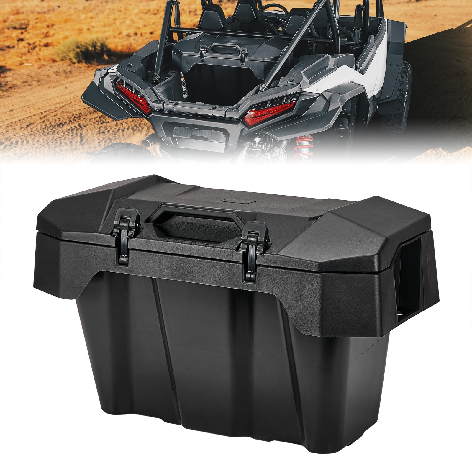 KEMIMOTO 2889611 Rear Cargo Box 82QT Compatible with 2024/2025+ Polaris RZR XP 1000/4 1000 ...
