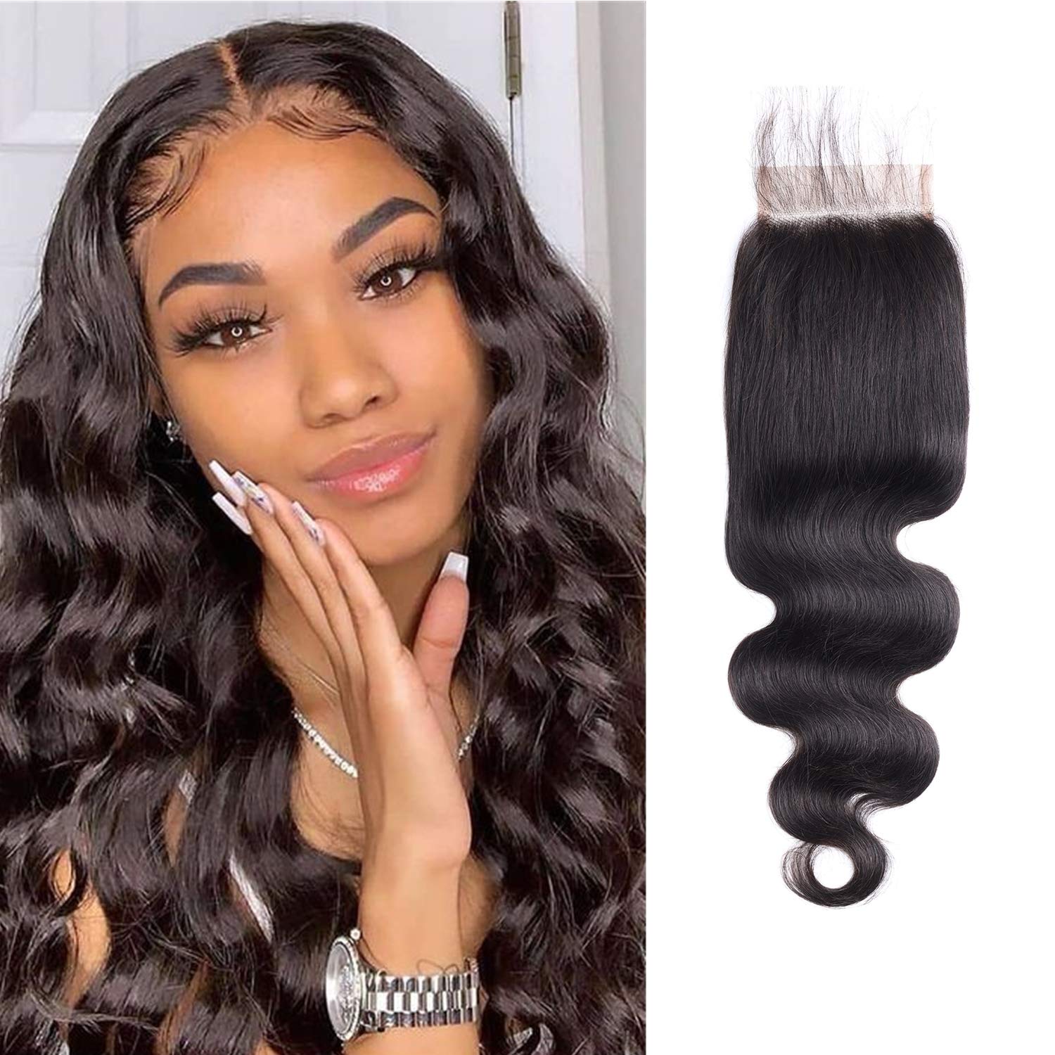 Amazon.com : LianLian 4x6 Free Part Lace Closure Brazilian Virgin Body ...