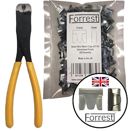 Forrest® Small Wire mesh Clip plier & 200 Clips CT10 Galvanised Ideal ...