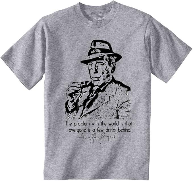 teesquare1st Men's Humphrey Bogart Grey T-Shirt: Amazon.co.uk: Clothing