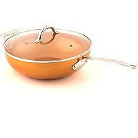 Amazon.com: MasterPan Copper tone 12-inch Ceramic Non-stick Wok with ...