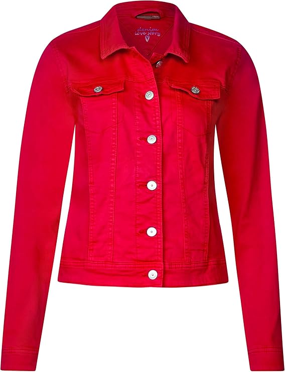 Street One Damen 210995 Roxana Jeansjacke, Rot (Vivid red Washed), 40: Amazon.de: Bekleidung