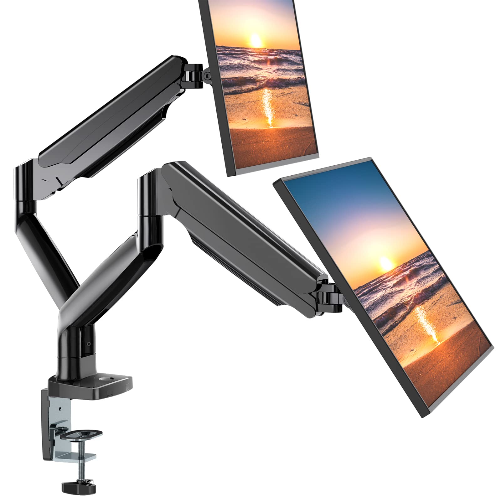 WALI Dual Monitor Mount, Gas Spring Monitor Stand for 2 Ultrawide ...