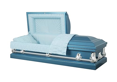 Overnight Caskets SPARTAN COLLECTION Funeral Casket Blue with Light ...
