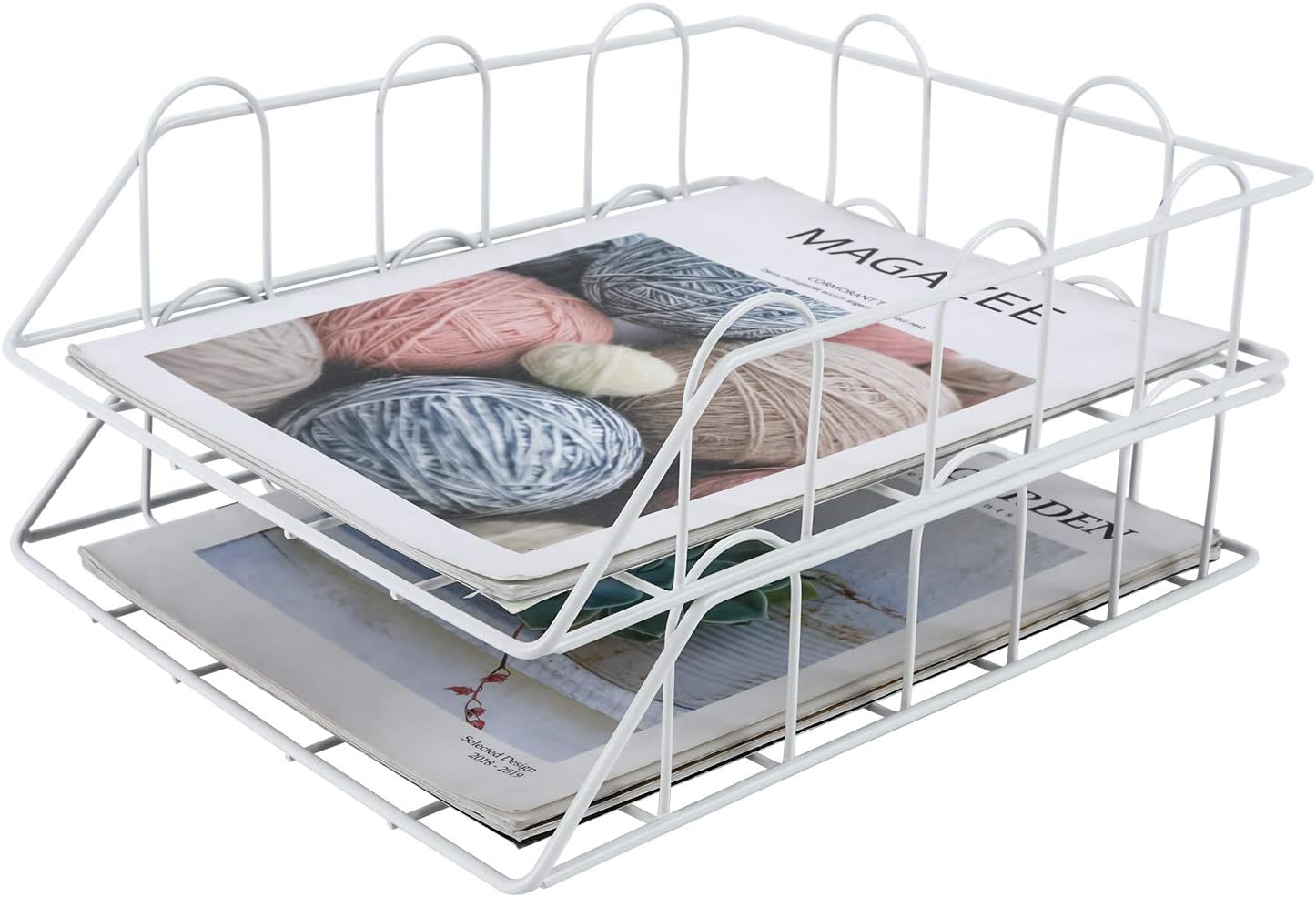 EasyPAG 2 Tier Stackable A4 Filing Trays Office Desk Tidy File Holder ...