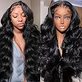 Amazon.com : LRV 40 Inch Lace Front Wig Human Hair, Pre Plucked, Deep ...