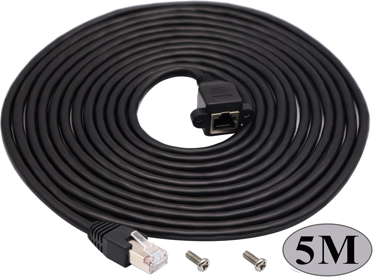 AAOTOKK RJ45 Network Extension Cable Female to Male Cat6 Shielded ...