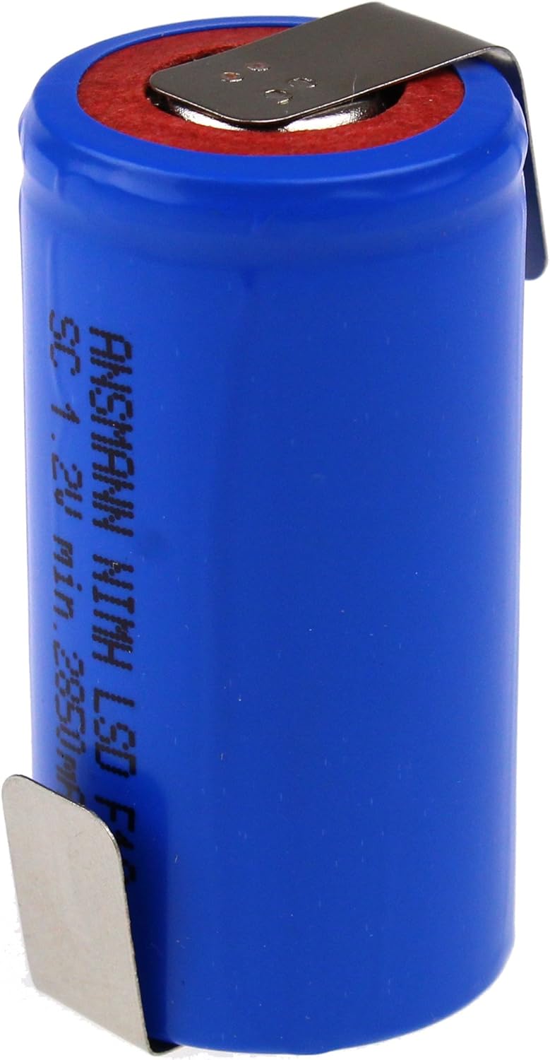 ANSMANN 2850 mAh 1.2 V Sub-C NiMH LSD Flat-Top Battery with Z-Tags ...