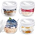 Amazon.com: 4 Pcs Overnight Oats Container with Lids and Spoons, 20 oz Plastic Overnight Oats ...