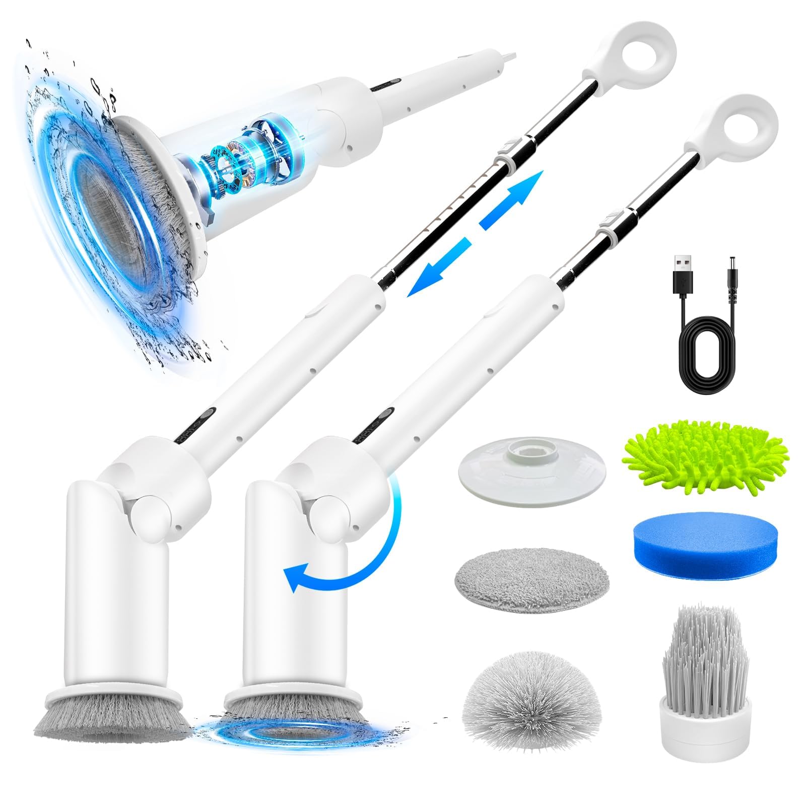 Powerful Electric Rotary Scrubber, 2024 New All-Body IPX8 Waterproof ...