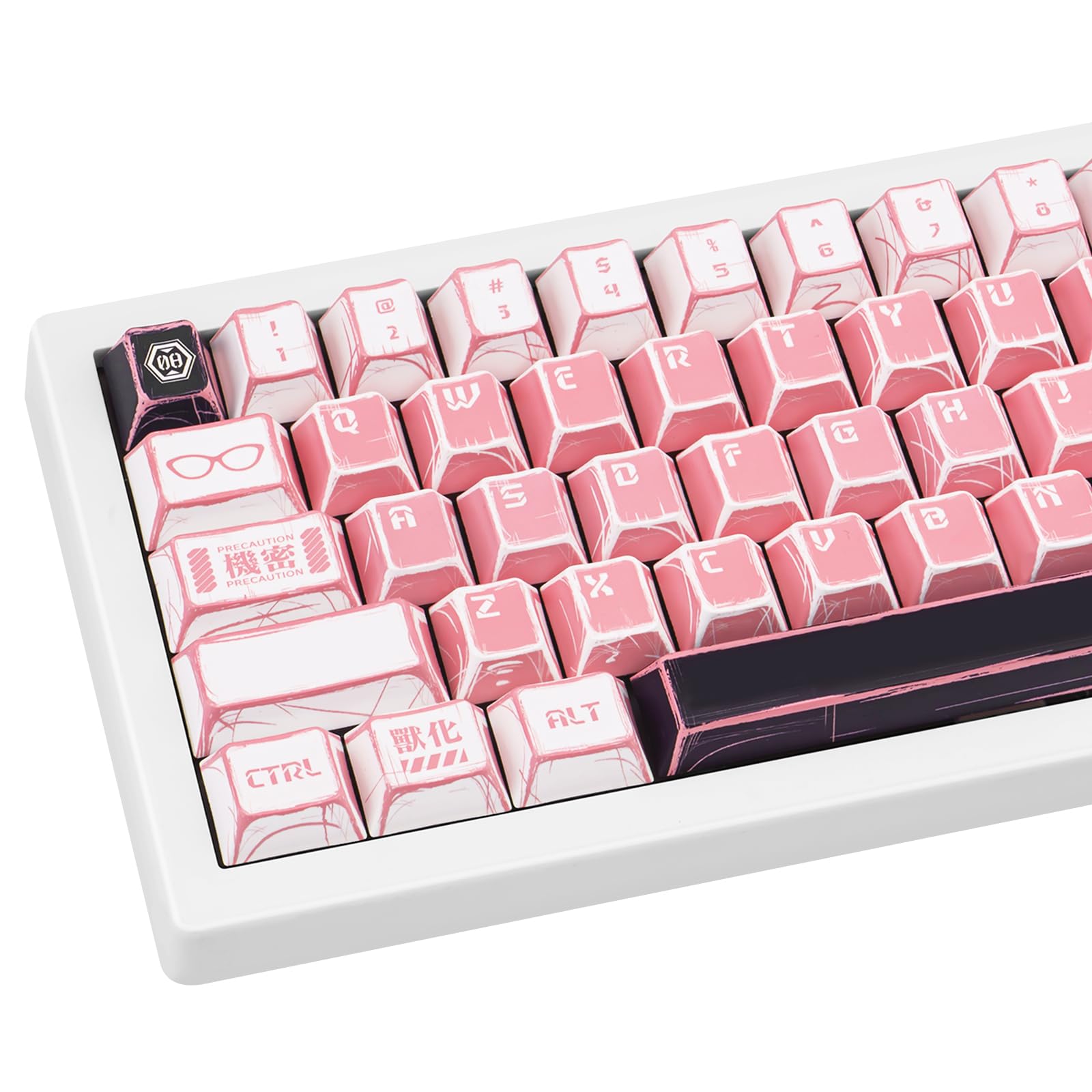 GEKUCAP Pink PBT Keycaps Manga Japanese Keycaps Set 135 Keys Cherry ...
