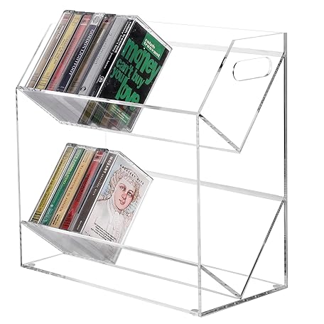 Mua MyGift Clear Acrylic Cassette Tape Holder, 2 Tier Retro Audio Tape ...