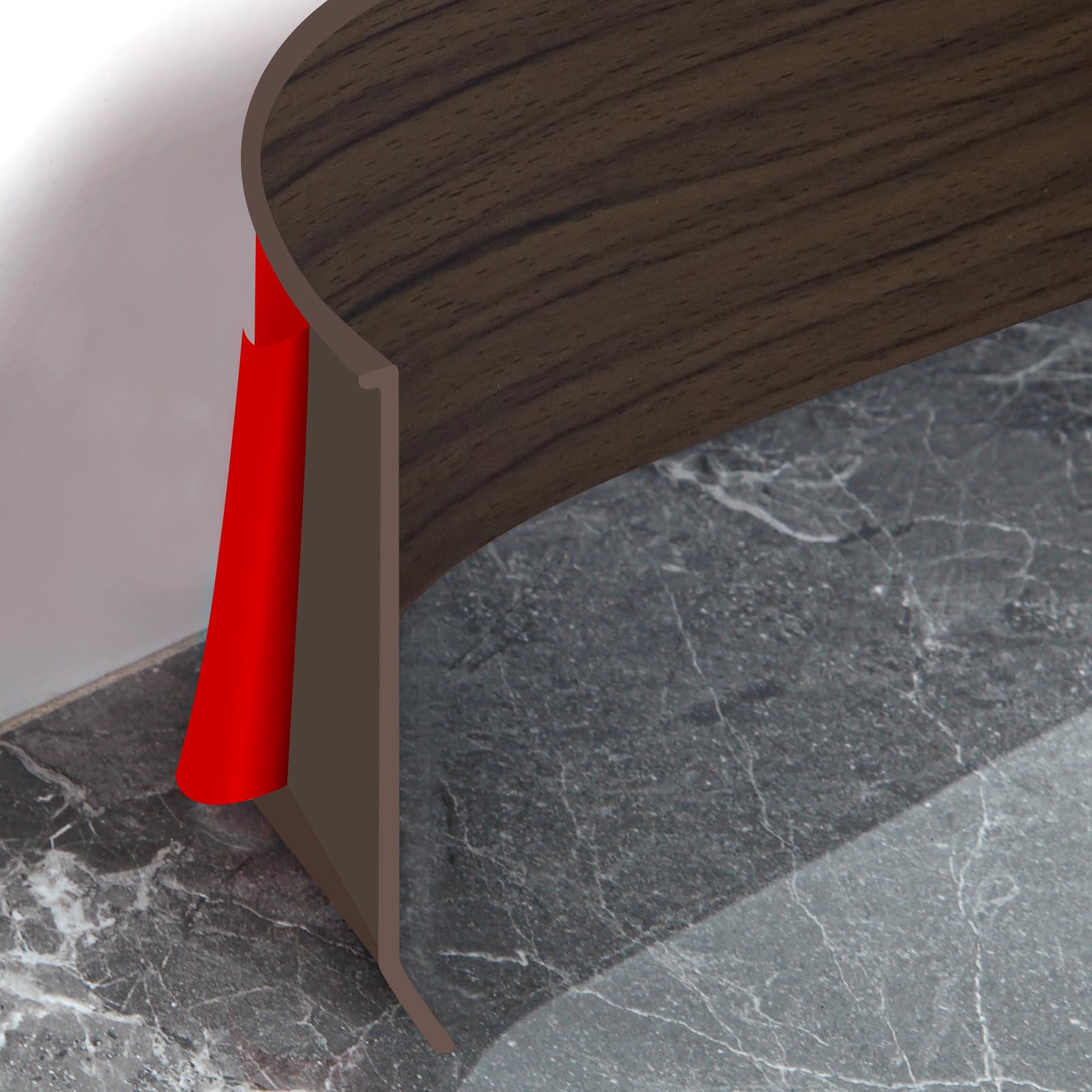 Flexible Baseboard Molding Trim, 4 Inch Self-Adhesive Vinyl Wall Base ...