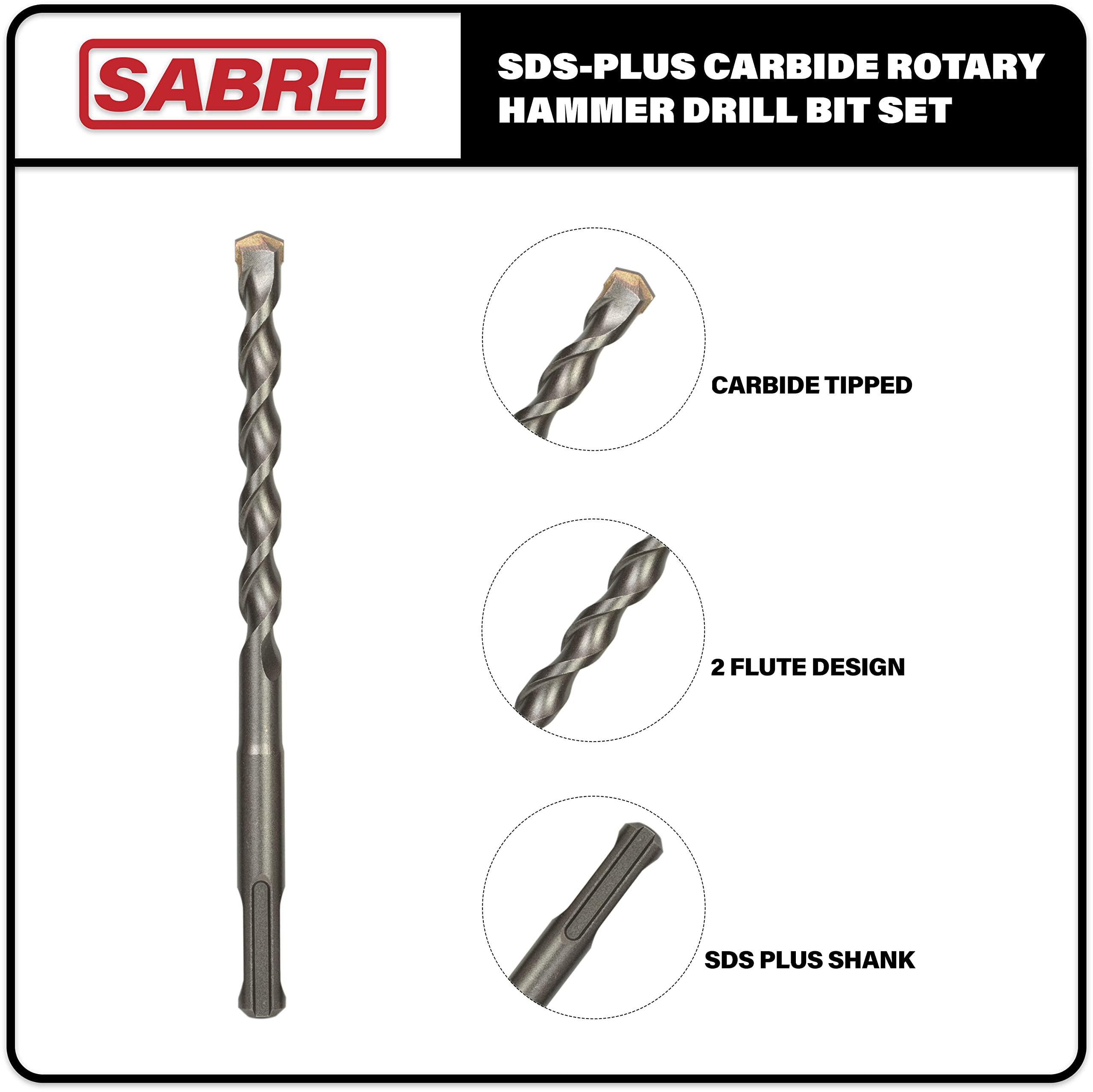 Mua 8-Piece SDS Plus Drill Bit Set, Carbide Tipped, Rotary Hammer Drill ...