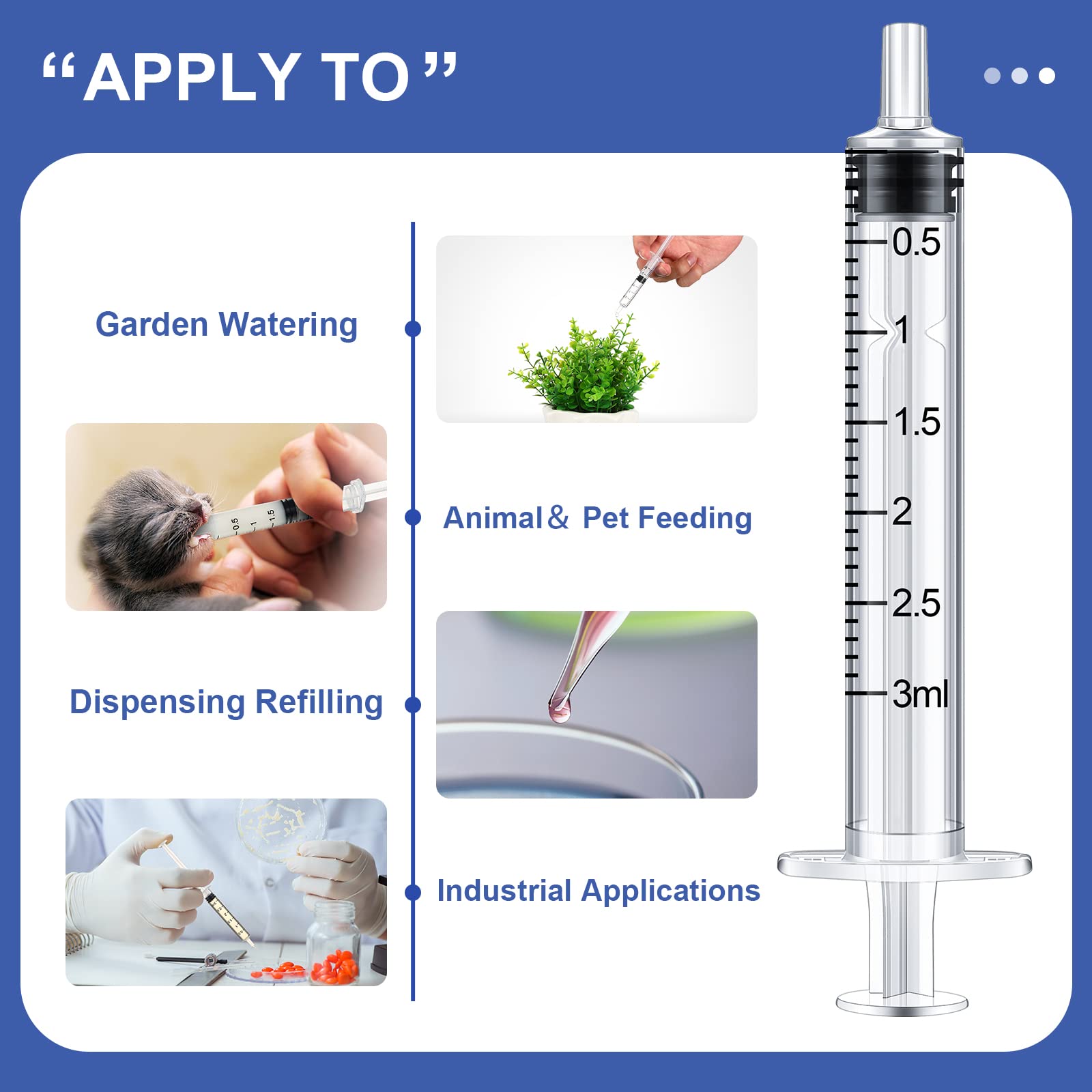 Mua Nuanchu 30 Pcs 3ml Liquid Syringe Pet Feeding Plastic Syringes Dog ...