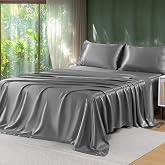 Amazon.com: FreshCulture Satin Sheets Full Size - 4 Piece Luxury Soft ...