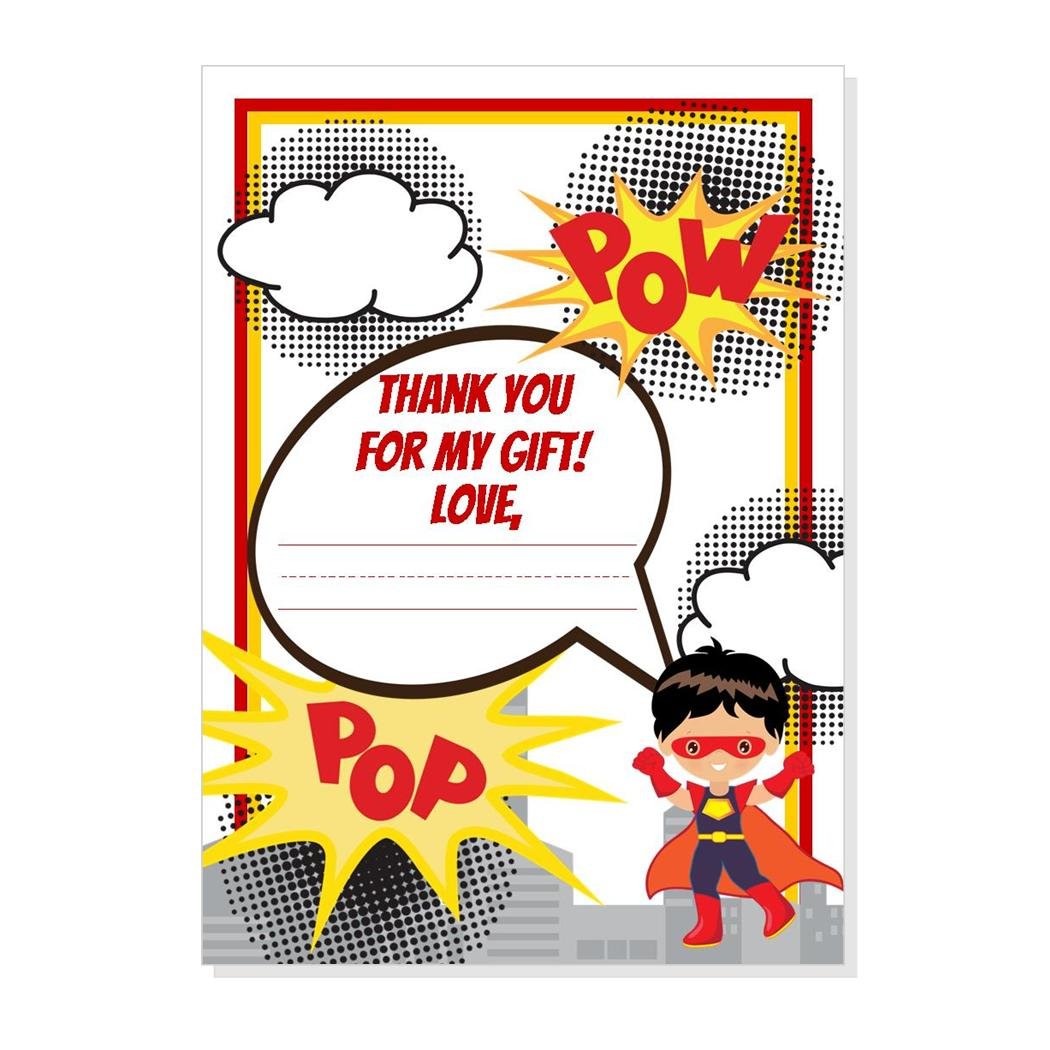 Amazon.com: Superhero Thank You Notes, Superhero Thank You Cards, Fill ...