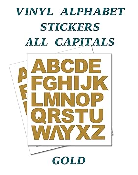 2 x Set of Full Alphabet Big Gold Letters - Removable Self Adhesive ...