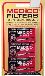 Amazon.com: Medico Filters for Pipes and Holders 3 Boxes of 10 Filters ...