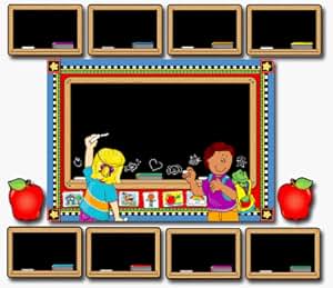 Amazon.com : Chalkboard and Apples | Bulletin Board Sets by Carson ...