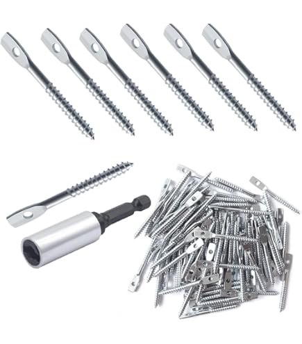 Eye Screws 100 Pcs Eye Lag Scews And 1 Pcs Eye Lag Dive Set, 1/4 Inch ...