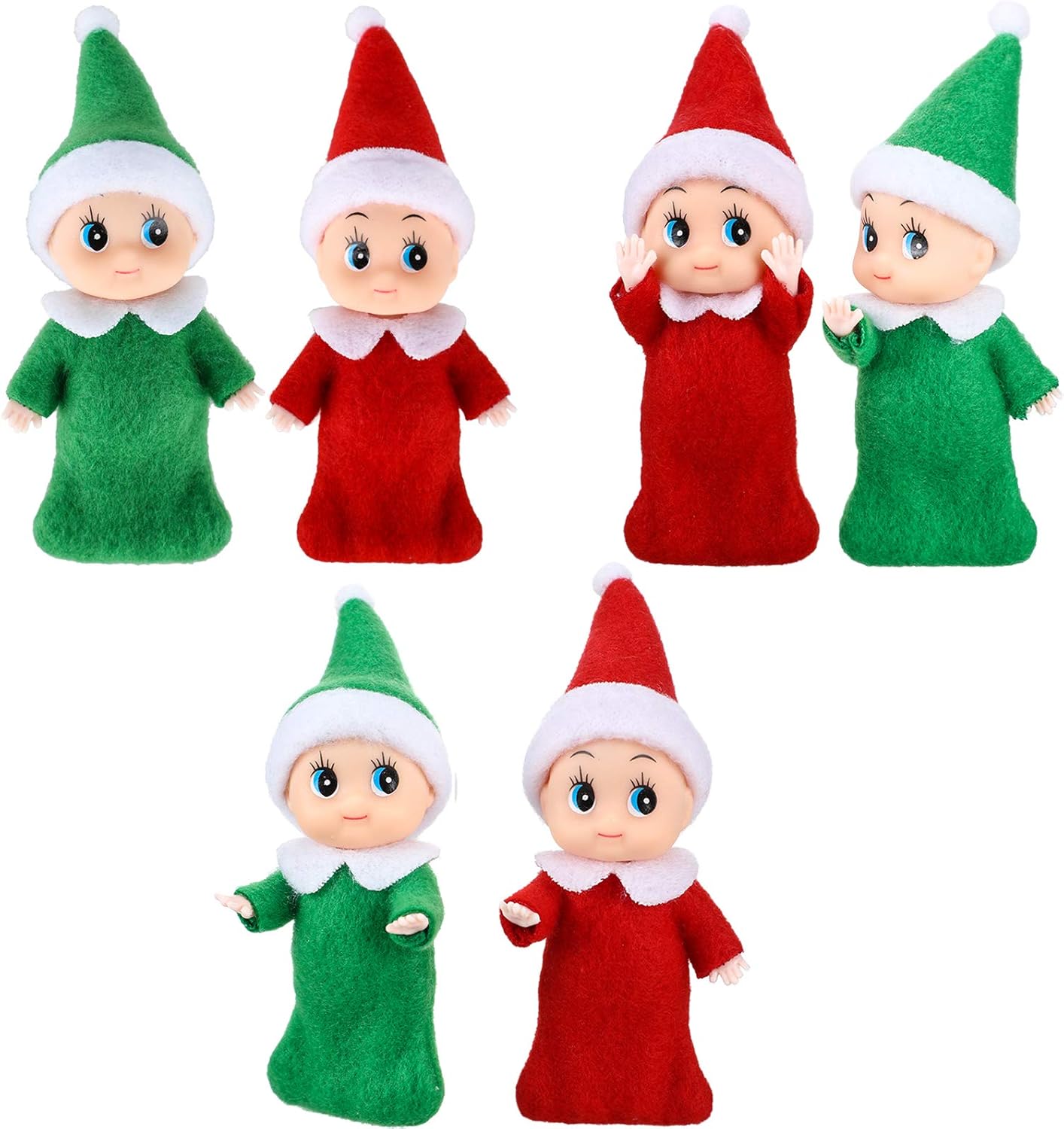 Aoriher 6 Pieces Christmas Elf Doll Christmas Baby Twins Elf Boy and ...