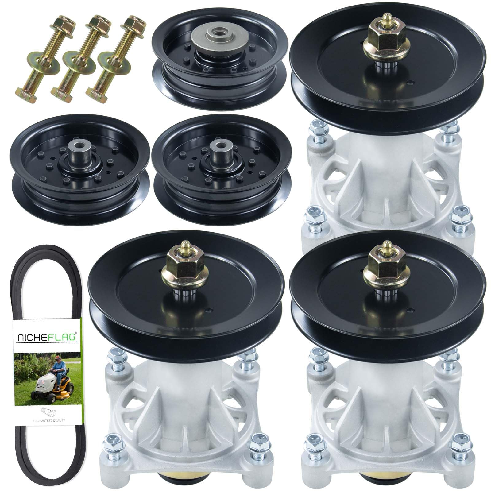 NICHEFLAG 3 Pack 587819701 Spindle with 173436 Pulley 196106 Pulley ...